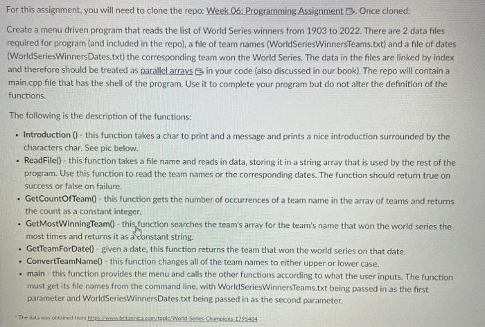 Solved For this assignment, you will need to clone the repo: | Chegg.com
