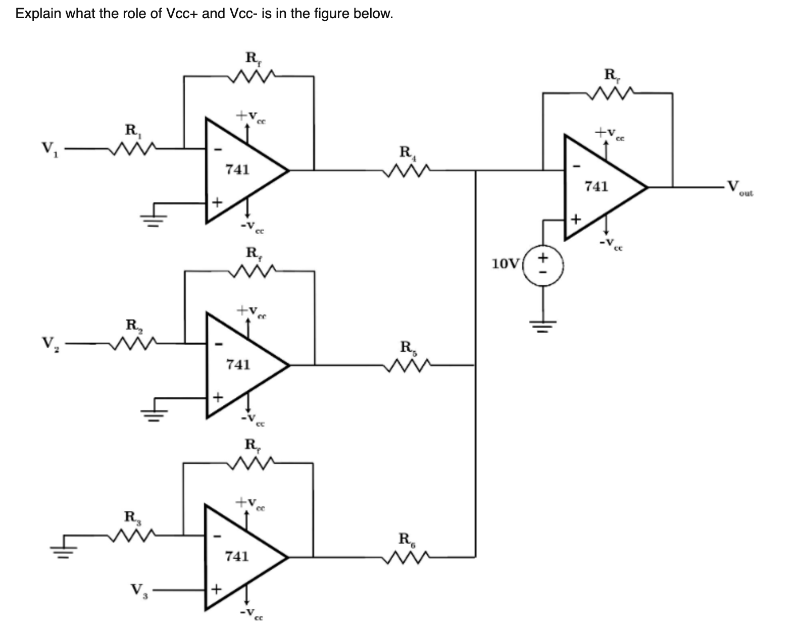 Solved Explain what the role of Vcc+ ﻿and Vcc - ﻿is in the | Chegg.com