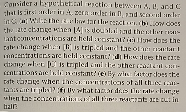 Solved Consider a hypothetical reaction between A,B, ﻿and C | Chegg.com