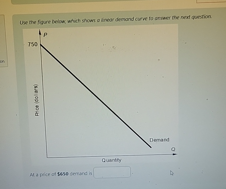 Solved Use the figure below, which shows a linear demand | Chegg.com