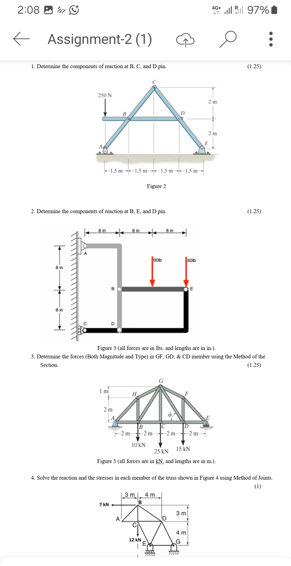 2:08 日 机Assignment-2 (1)Determine the components of | Chegg.com