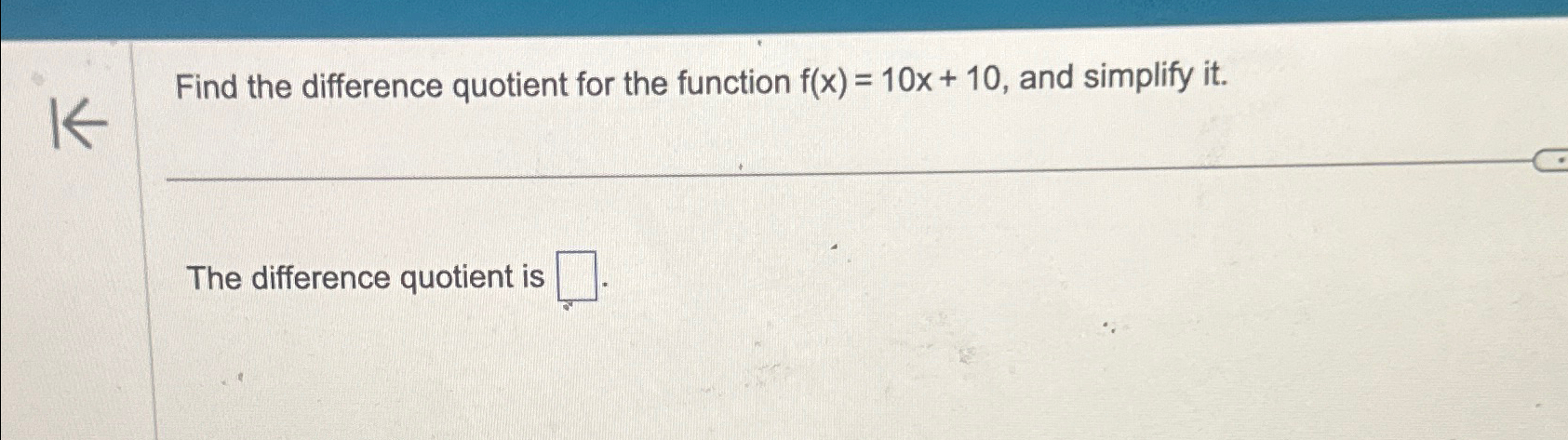 Solved Find the difference quotient for the function | Chegg.com