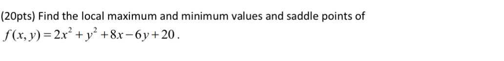 Solved Find the local maximum and minimum values and saddle | Chegg.com