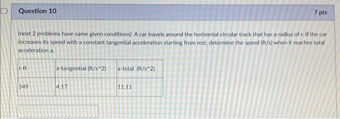 Solved (next 2 problems have same given conditions) A car | Chegg.com