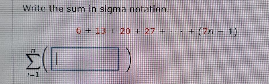 Solved Write the sum in sigma | Chegg.com