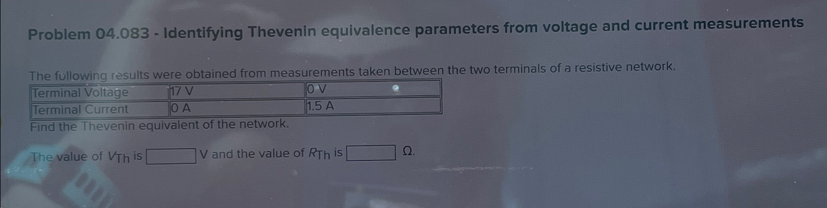 Solved Problem 04.083 - ﻿Identifying Thevenin equivalence | Chegg.com