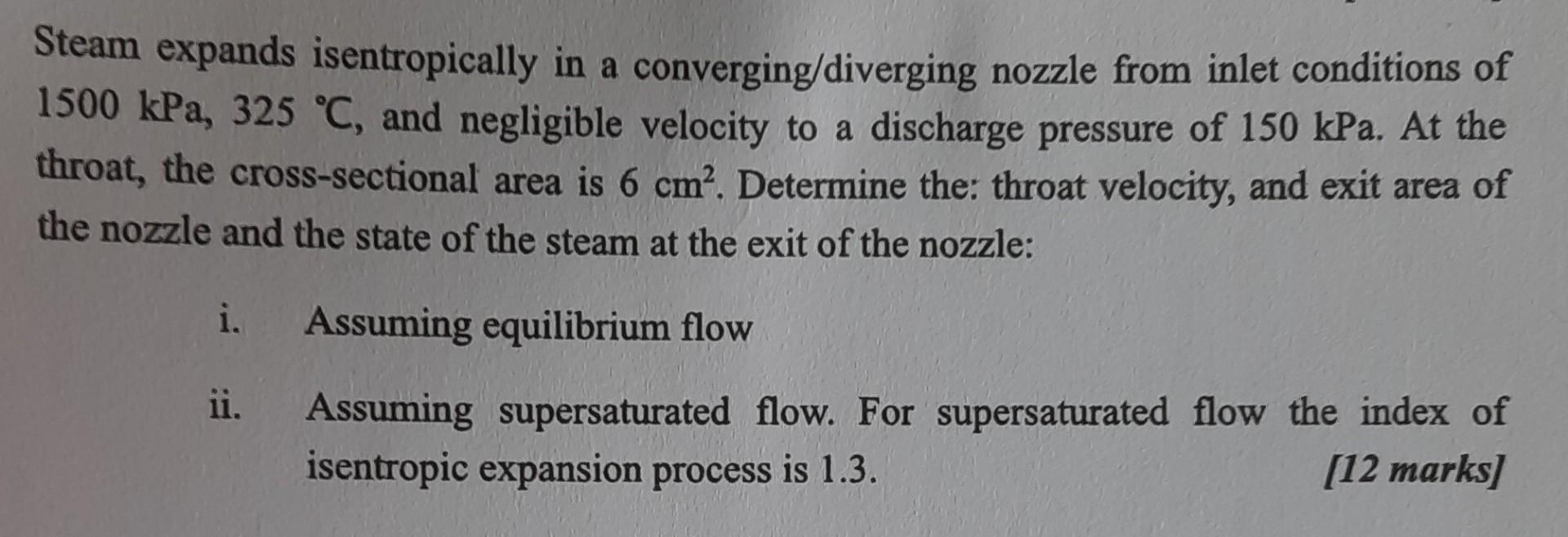 Solved Steam expands isentropically in a | Chegg.com