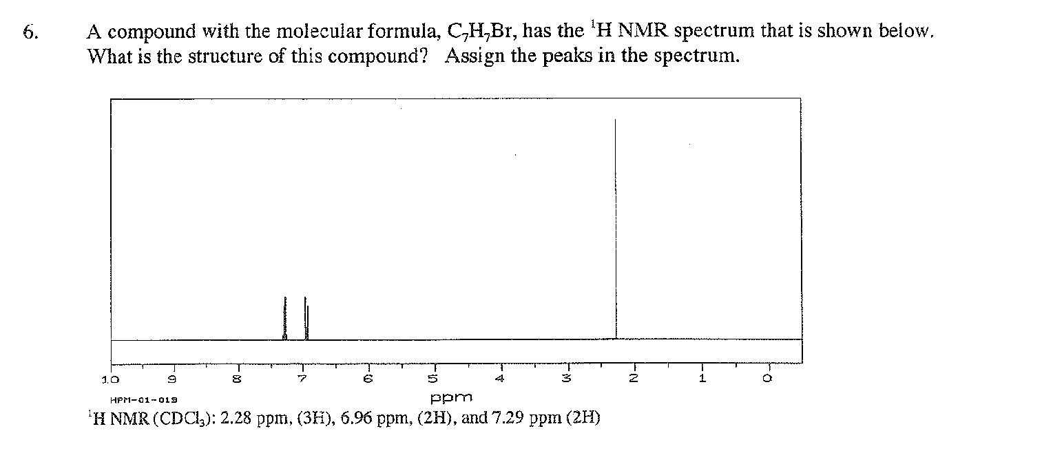 Solved A compound with the molecular formula, C7H7Br, ﻿has | Chegg.com