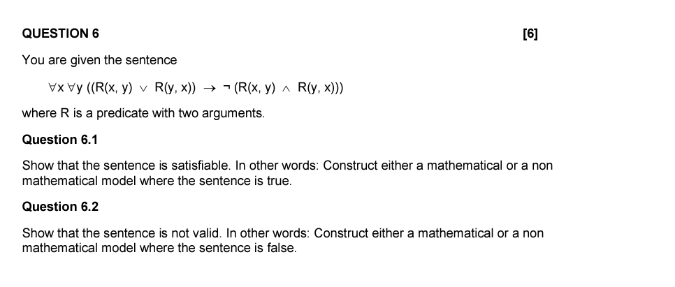 Solved QUESTION 6[6]You are given the | Chegg.com