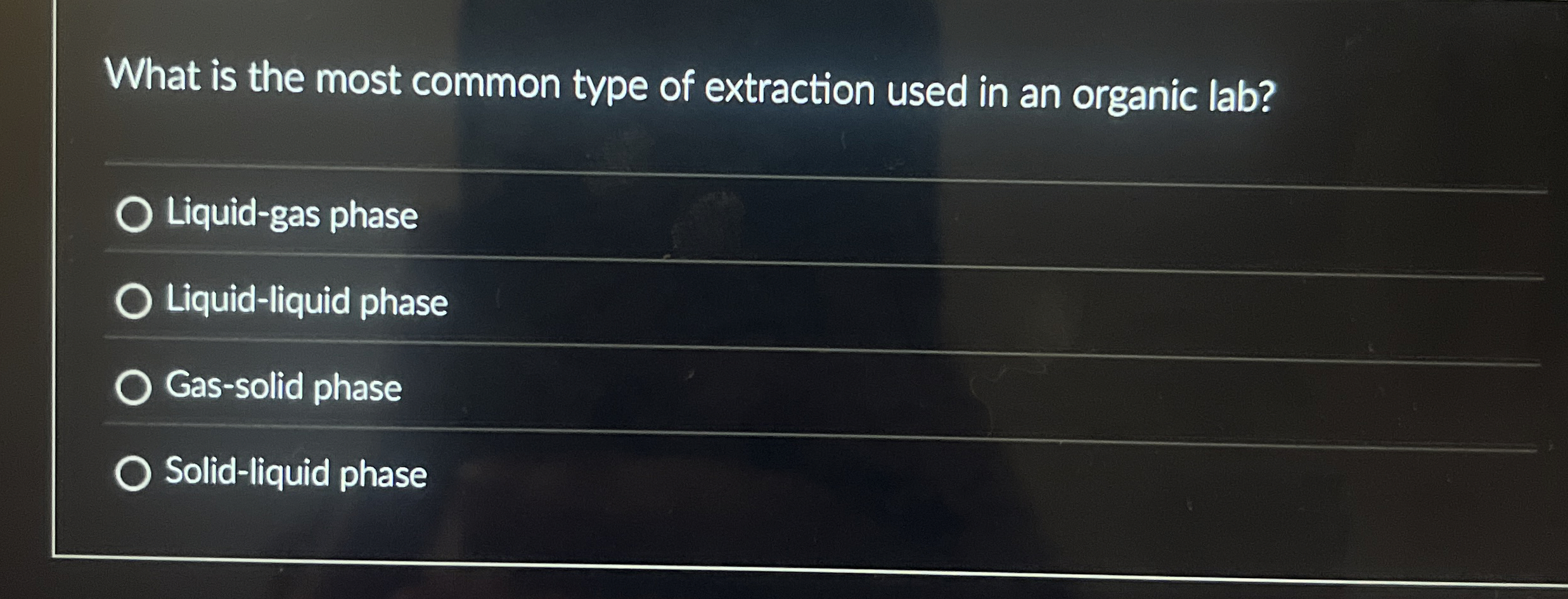 Solved What is the most common type of extraction used in an | Chegg.com