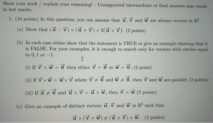 Show your work / explain your reasoning! - | Chegg.com