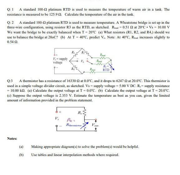 Solved Q:1 A standard 100−Ω platinum RTD is used to measure | Chegg.com