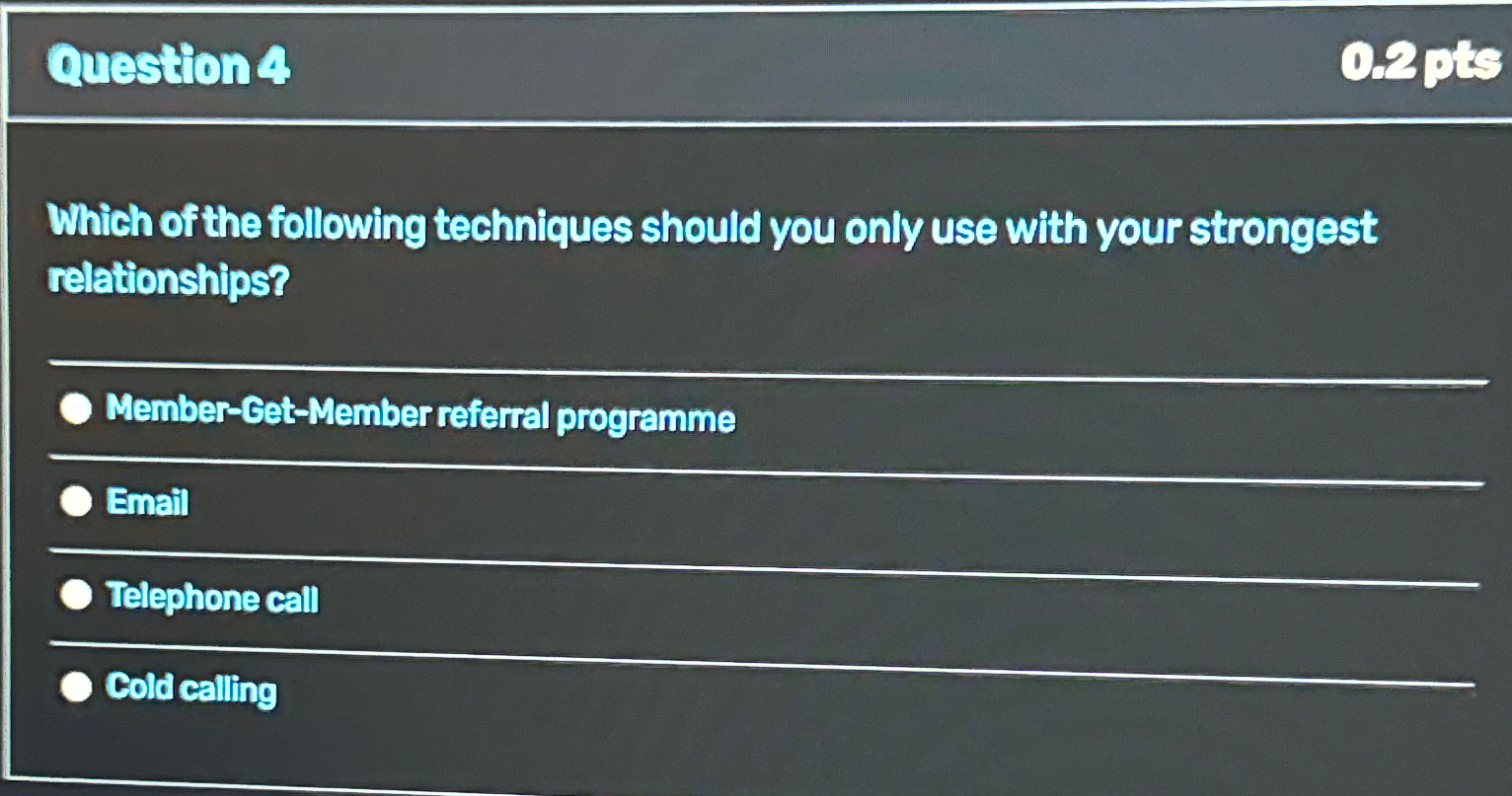 Solved QuestionWhich of the following techniques should you | Chegg.com
