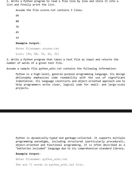 Solved list and finally print the list. Assume the file | Chegg.com