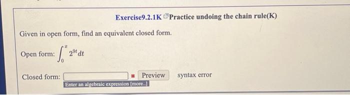 Solved Given in open form, find an equivalent closed form. | Chegg.com