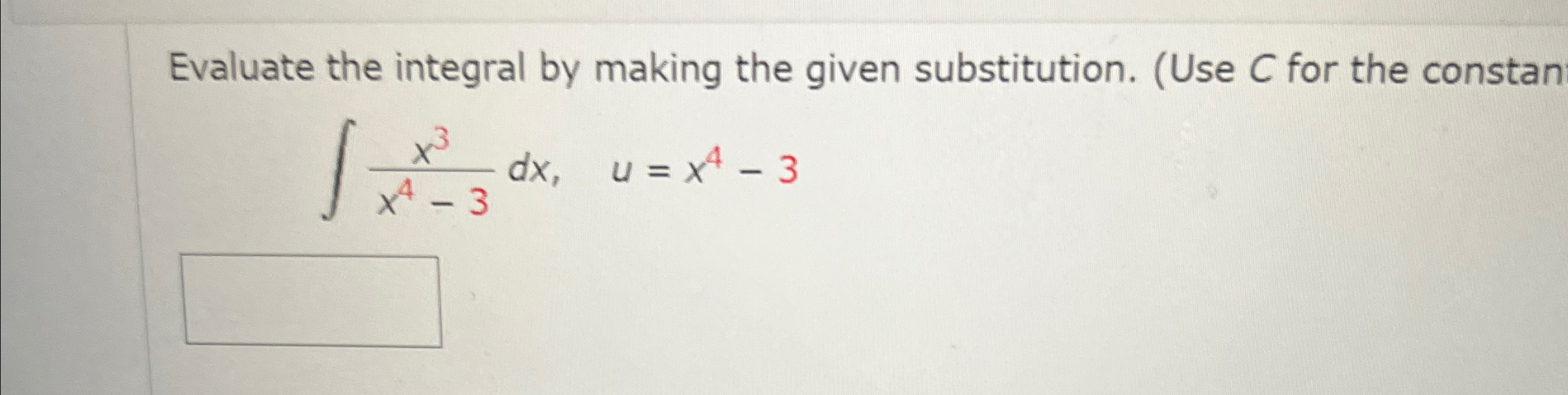Solved Evaluate the integral by making the given | Chegg.com