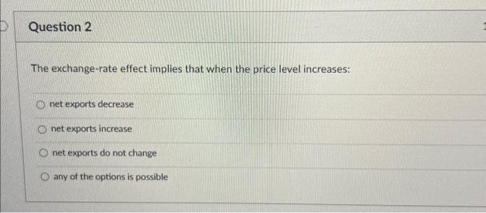 Solved The exchange-rate effect implies that when the price | Chegg.com
