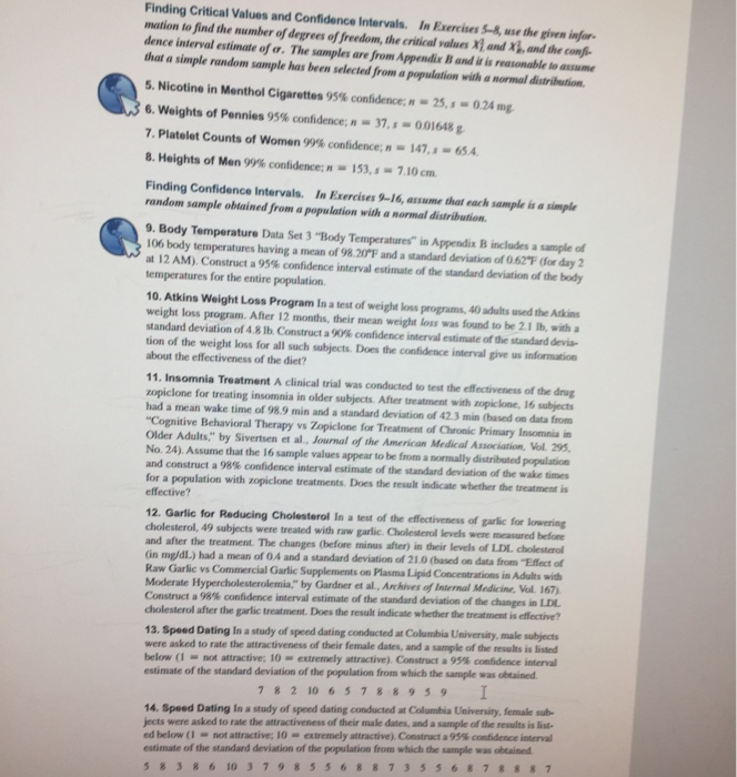 Solved Finding Critical Values and Confidence intervals. In | Chegg.com