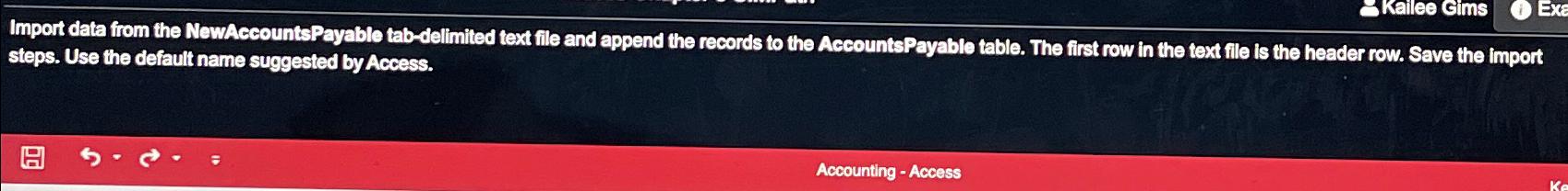 Solved Import data from the NewAccountsPayable tab-delimited | Chegg.com