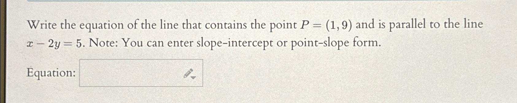 Solved Write the equation of the line that contains the | Chegg.com