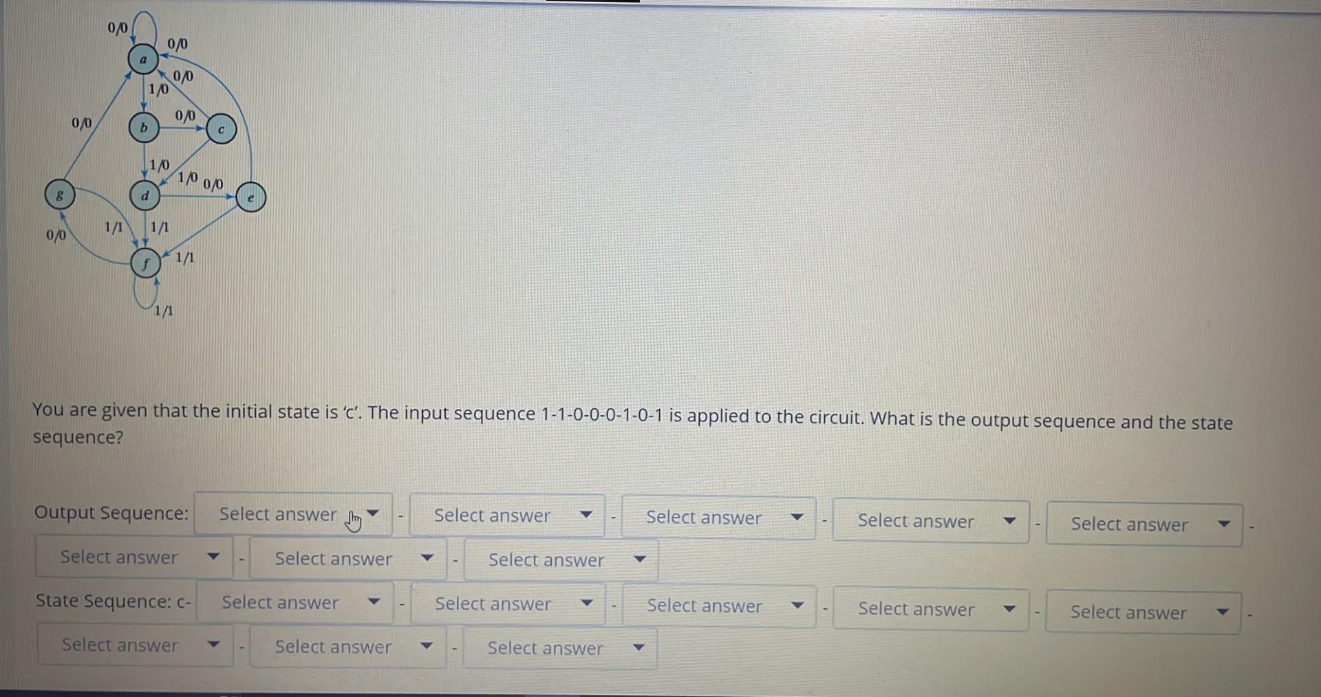 Solved You are given that the initial state is ' c '. The | Chegg.com