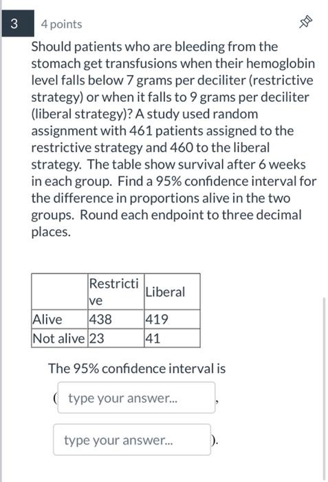 Solved 3 points When using StatCrunch to find a confidence | Chegg.com
