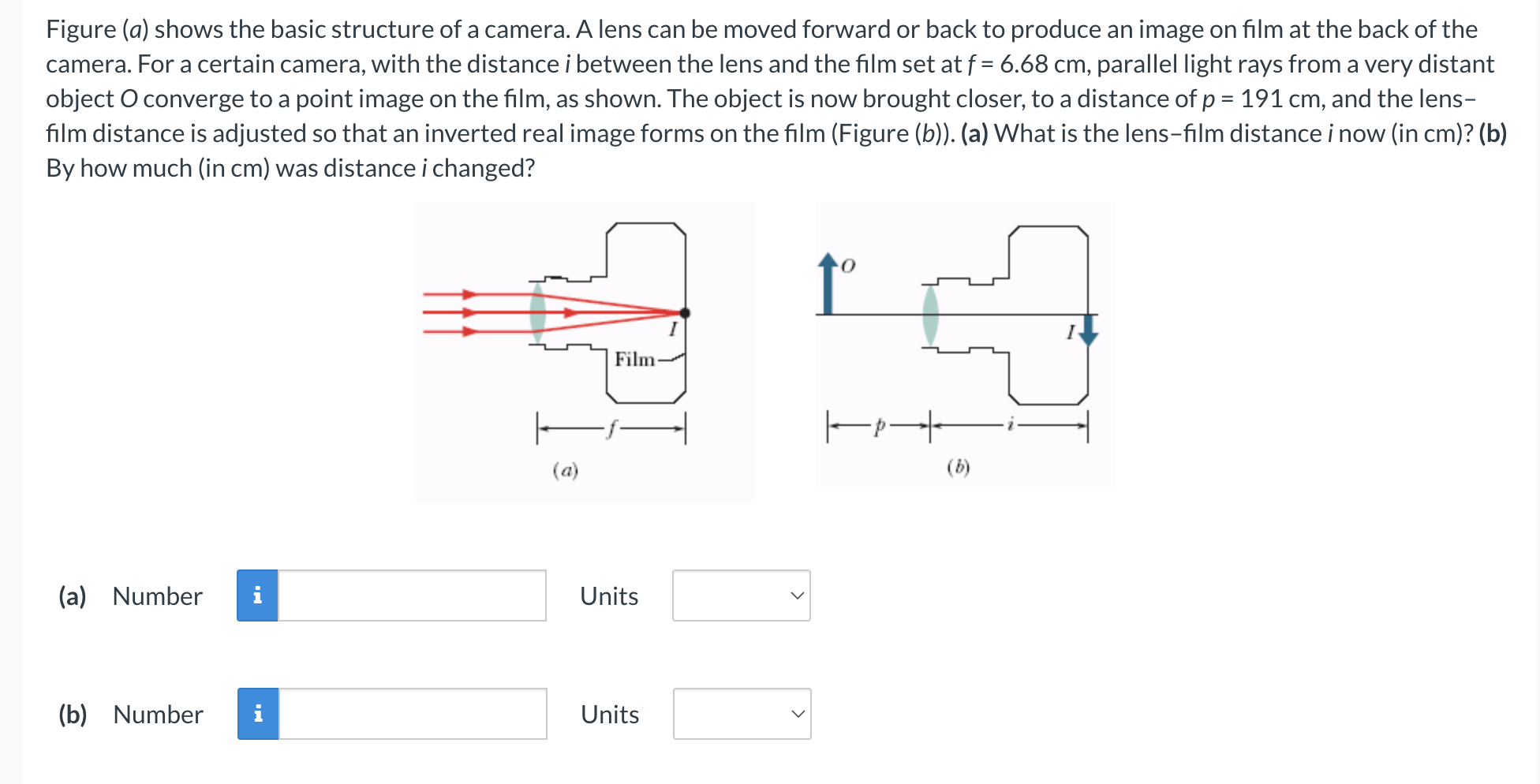 Solved Figure (a) ﻿shows the basic structure of a camera. A | Chegg.com