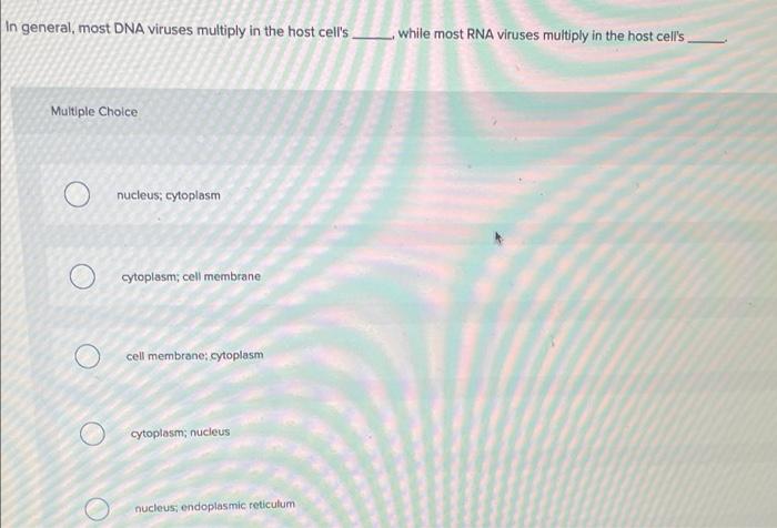 Solved In general, most DNA viruses multiply in the host | Chegg.com