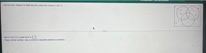 Solved Use the Vern diagrams to determine the roster form of | Chegg.com