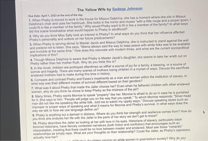 Due Date: April 1, 2023 at the end of the day: 1. | Chegg.com