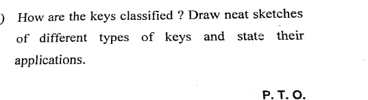 Solved How are the keys classified? Draw neat sketches of | Chegg.com