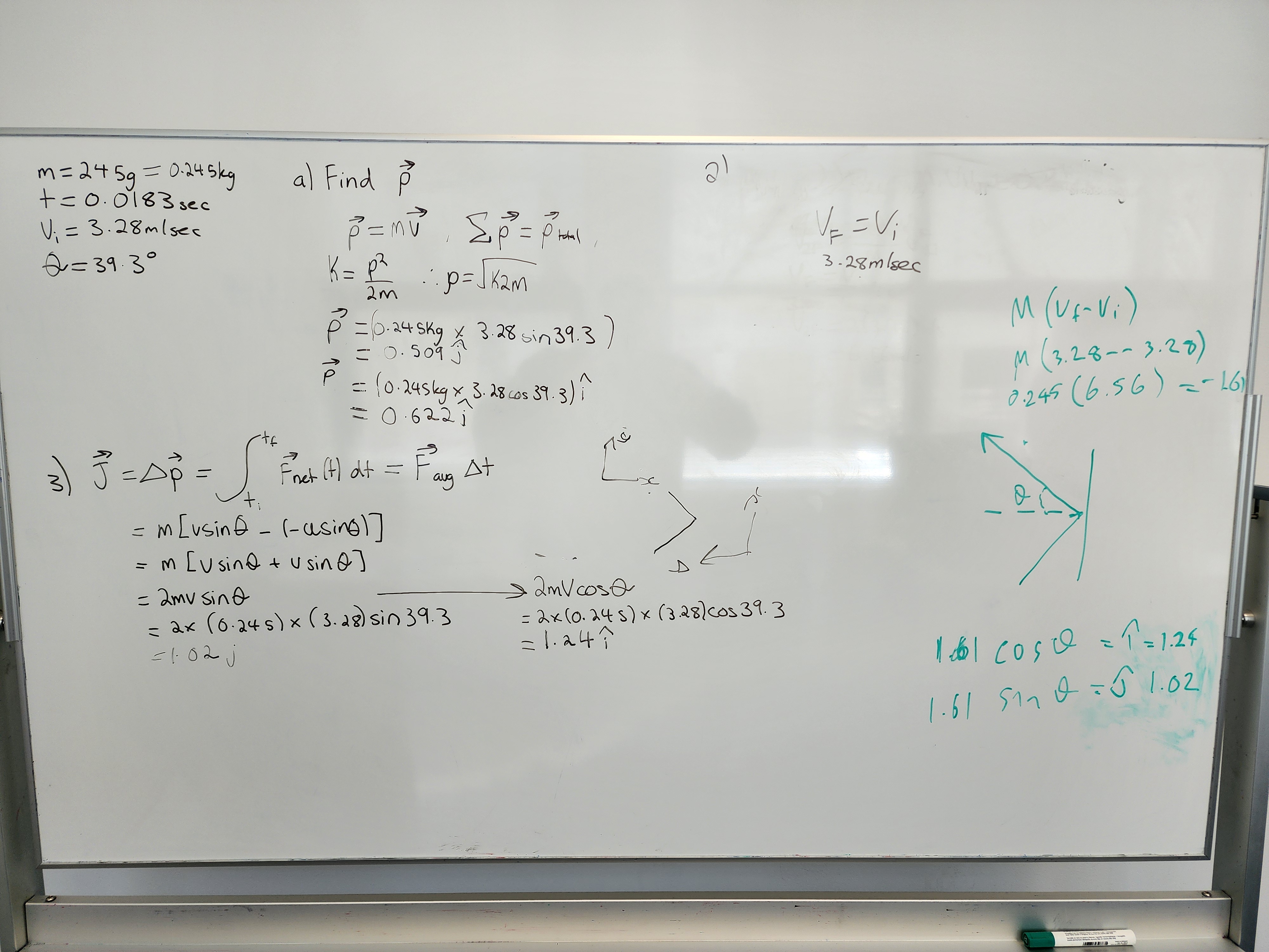 Solved During a game of squash, a ball of mass m=245g is hit | Chegg.com