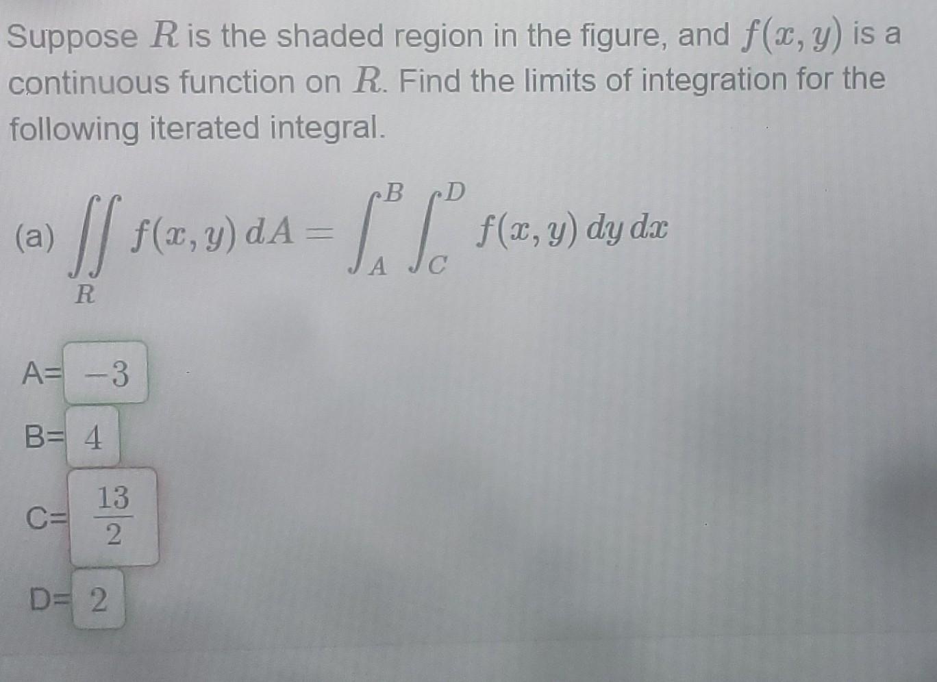 Solved Suppose R is the shaded region in the figure, and | Chegg.com
