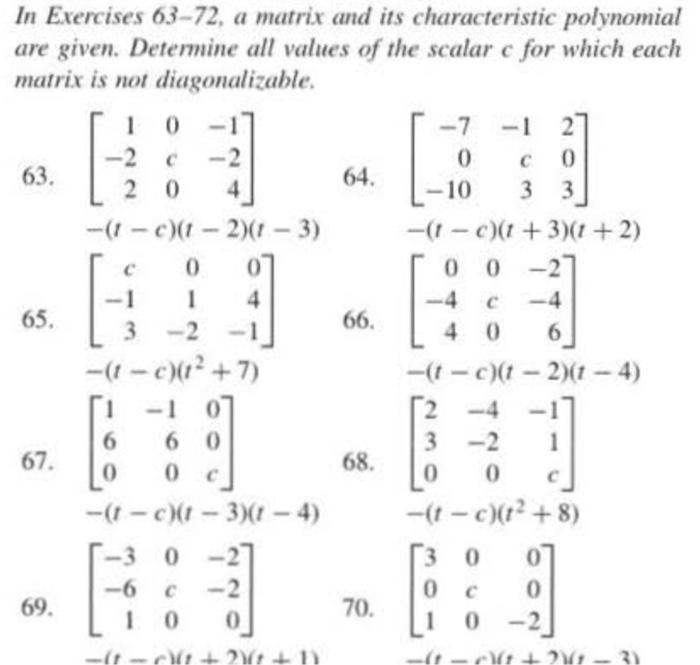 Solved -2 c 64. In Exercises 63-72, a matrix and its | Chegg.com