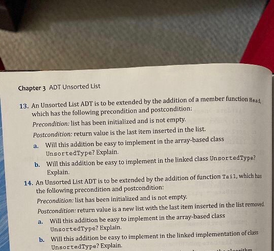 Solved Chapter 3 ADT Unsorted List a. 13. An Unsorted List | Chegg.com