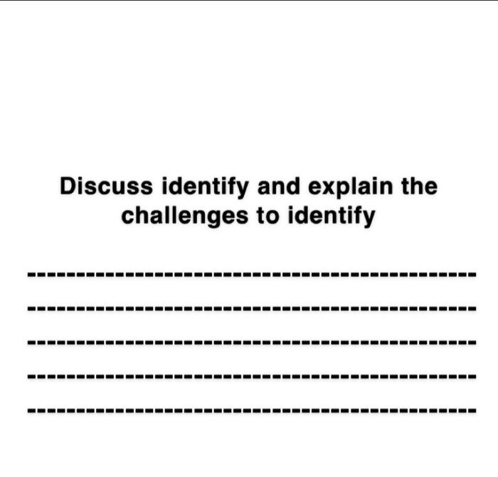 Solved Discuss identify and explain the challenges to | Chegg.com