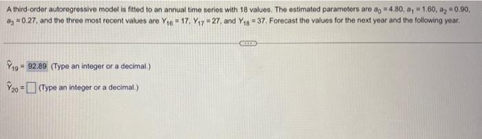 Solved A third-order autoregressive model is fitted to an | Chegg.com