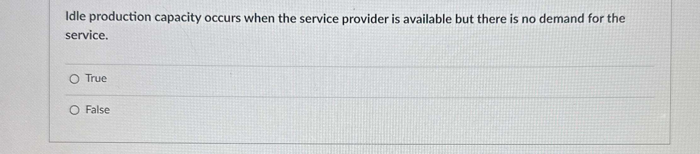 Solved Idle production capacity occurs when the service | Chegg.com