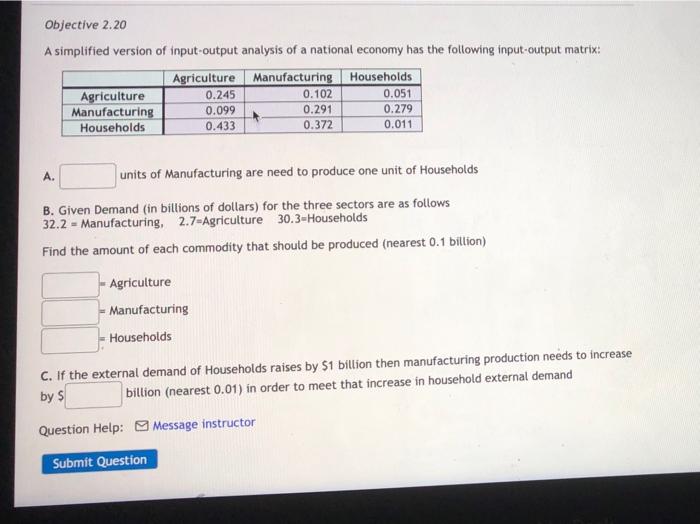 Solved Objective 2.20 A simplified version of input-output | Chegg.com