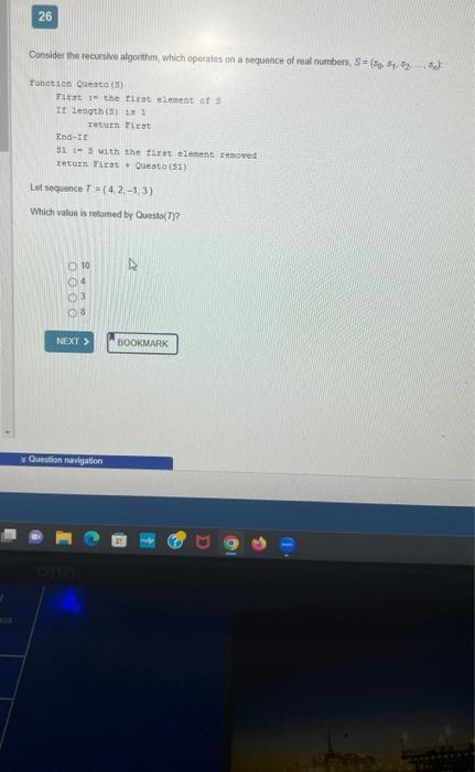 Solved Consider the recursive algorithm. which operaies on a | Chegg.com
