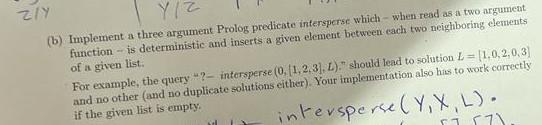 Solved B Implement A Three Argument Prolog Predicate