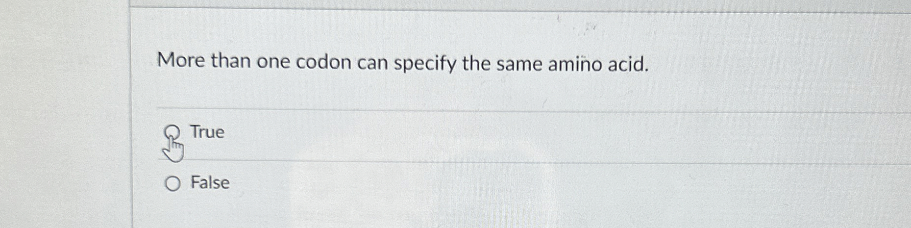 Solved More than one codon can specify the same amino | Chegg.com