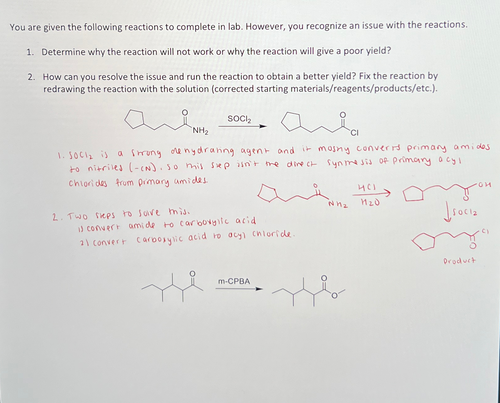 Solved You are given the following reactions to complete in | Chegg.com