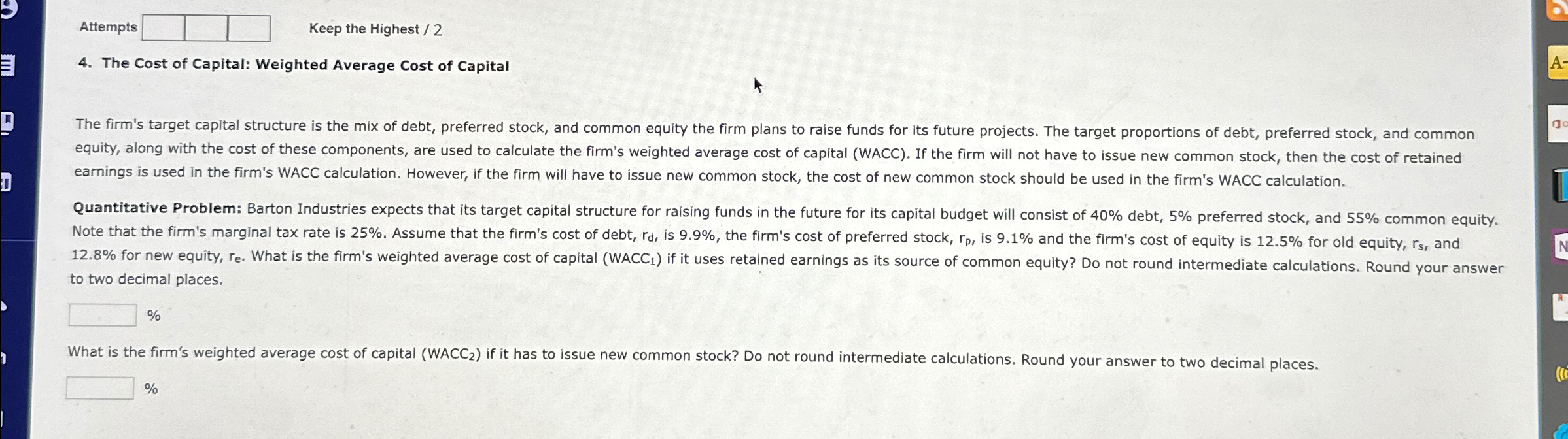 Solved PLEASE HELP ASAP!! BEFORE 11:59pm4. ﻿The Cost of | Chegg.com