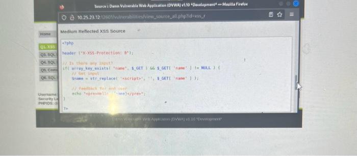 kali linux, XSS injection what type of XSS | Chegg.com