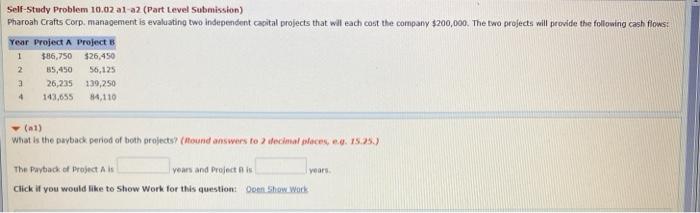 Solved Self-Study Problem 10.02 a1-a2 (Part Level | Chegg.com