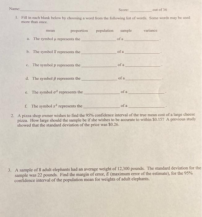 Solved 1. Fill in each blank below by choosing a word from | Chegg.com