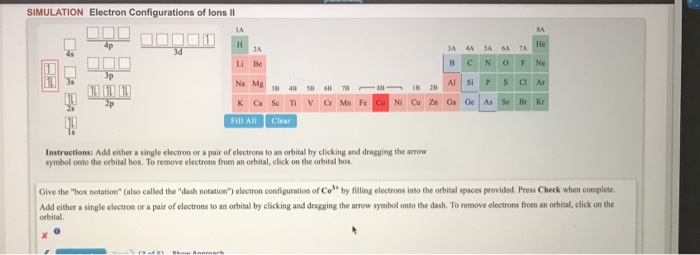 Solved SIMULATION Electron Configurations of lons il 3A B in | Chegg.com