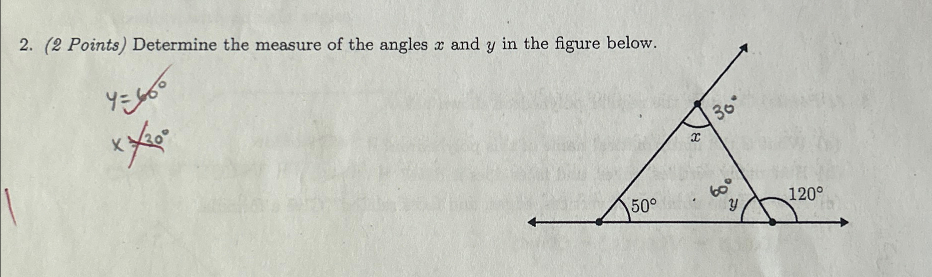 Solved (2 ﻿Points) ﻿Determine the measure of the angles x | Chegg.com