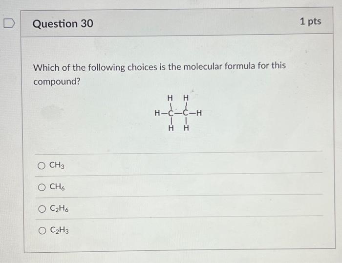 Solved Which of the following choices is the molecular | Chegg.com